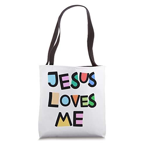 Jesus Loves Me Religious Religion Church CHristian Catholic Tote Bag