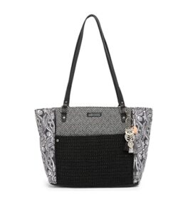 sakroots metro tote, black white soulful desert