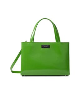 kate spade new york sam icon spazzolato leather small tote green one size