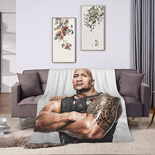 Throw Flannel Blanket for Dwayne Douglas Johnson Blanket for Home Decor for Men/Women 50in×40in