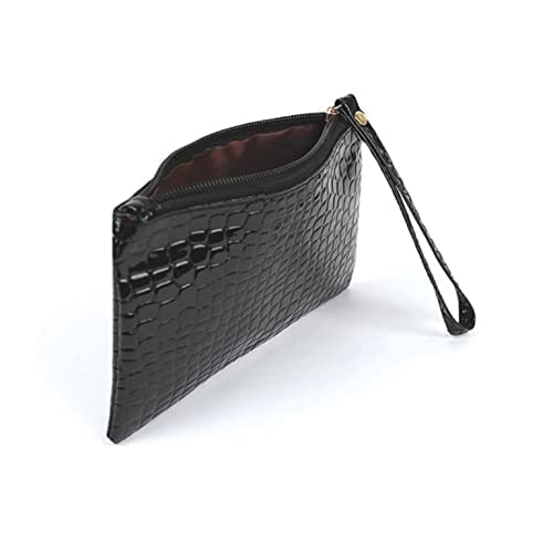 Vincent83 Crocodile leather pattern clutch bag - Design clutch bag, Leather clutch bag, Black