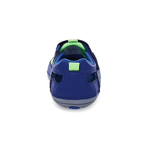 Stride Rite Baby Boys Soft Motion Tobias First Walker Shoe, Blue/Lime, 3 Infant