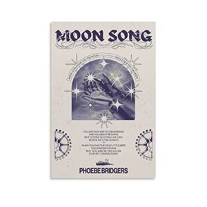 kuaili phoebe bridgers poster moon song album music poster aesthetic decor canvas art wall hanging living room dorm gift 12x18inch(30x45cm)