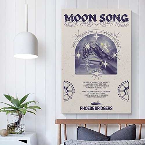 KUAILI Phoebe Bridgers Poster Moon Song Album Music Poster Aesthetic Decor Canvas Art Wall hanging Living Room Dorm Gift 12x18inch(30x45cm)