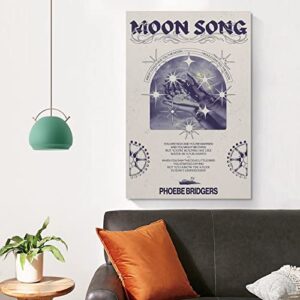 KUAILI Phoebe Bridgers Poster Moon Song Album Music Poster Aesthetic Decor Canvas Art Wall hanging Living Room Dorm Gift 12x18inch(30x45cm)