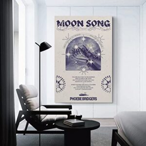 KUAILI Phoebe Bridgers Poster Moon Song Album Music Poster Aesthetic Decor Canvas Art Wall hanging Living Room Dorm Gift 12x18inch(30x45cm)