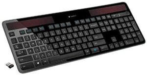 logitech k750 wireless solar keyboard for windows solar recharging keyboard black, not for mac (windows black)