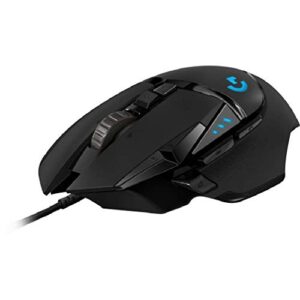 logitech g502 hero high performance wired gaming mouse, hero 25k sensor, 25,600 dpi, rgb, adjustable weights, 11 programmable buttons, on-board memory, pc / mac (renewed)