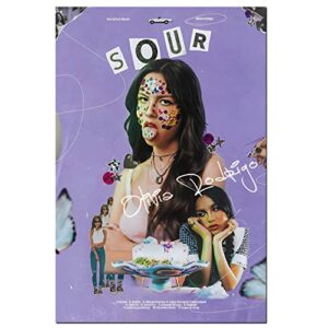 olivia poster sour rodrigo album cover posters cute posters vintage posters canvas wall art music posters for room bedroom decor unframed (12x18inch(30x45cm)), purple