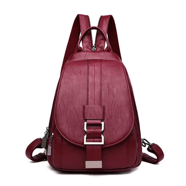 JishinGal Mini Backpack Purse For Women With Reinforced Straps Multipurpose Design Casual Daily Leather Flap Backpack