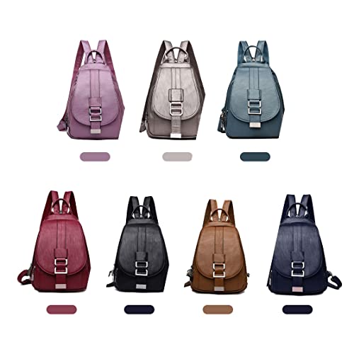 JishinGal Mini Backpack Purse For Women With Reinforced Straps Multipurpose Design Casual Daily Leather Flap Backpack