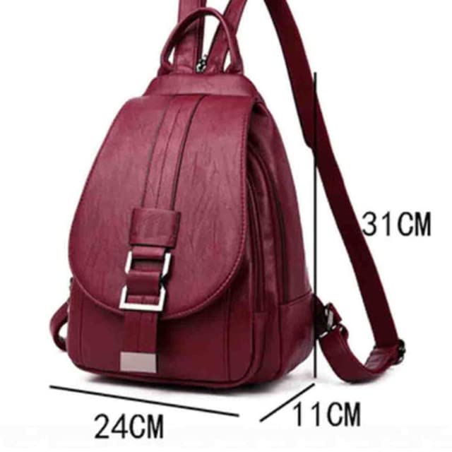 JishinGal Mini Backpack Purse For Women With Reinforced Straps Multipurpose Design Casual Daily Leather Flap Backpack