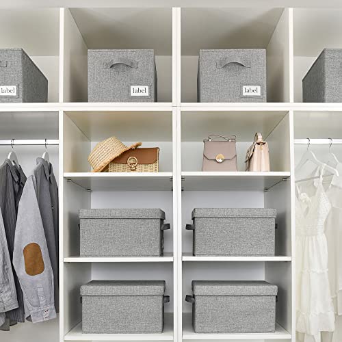 GRANNY SAYS Bundle of 4-Pack Closet Bins with Metal Frame & 3-Pack Rectangle Fabric Storage Bins with Lids