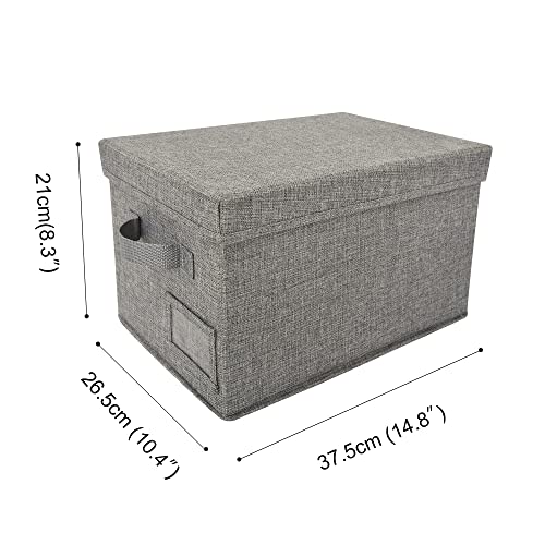 GRANNY SAYS Bundle of 4-Pack Closet Bins with Metal Frame & 3-Pack Rectangle Fabric Storage Bins with Lids