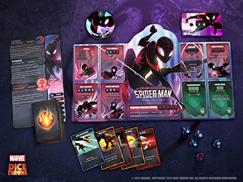 Marvel Dice Throne | 4 Hero Box Featuring Scarlet Witch, Thor, Loki, Spider-Man | 2-to-4 Player Competitive Dice Game | Officially-Licensed | Compatible with The Dice Throne Ecosystem