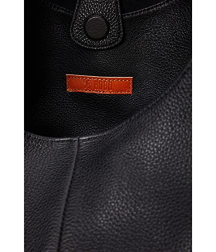 HOBO Eclipse Medium Hand Bag For Women - Magnetic Disc Closure With Premium Leather Construction, Crescent Shaped Unique and Stylish Hand Bag Black One Size One Size