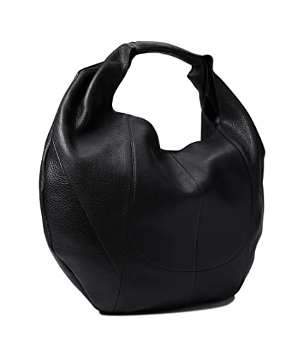 HOBO Eclipse Medium Hand Bag For Women - Magnetic Disc Closure With Premium Leather Construction, Crescent Shaped Unique and Stylish Hand Bag Black One Size One Size