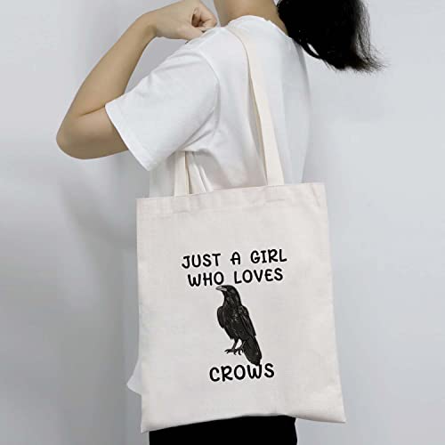 BDPWSS Crow Lover Gift Raven Crow Bird Lover Gift Just a Girl Who Loves Crows Black Crow Tote Bag (Girl loves crows TG)