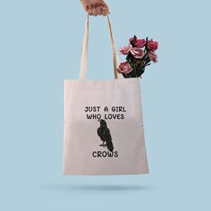 BDPWSS Crow Lover Gift Raven Crow Bird Lover Gift Just a Girl Who Loves Crows Black Crow Tote Bag (Girl loves crows TG)