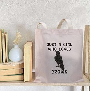 BDPWSS Crow Lover Gift Raven Crow Bird Lover Gift Just a Girl Who Loves Crows Black Crow Tote Bag (Girl loves crows TG)