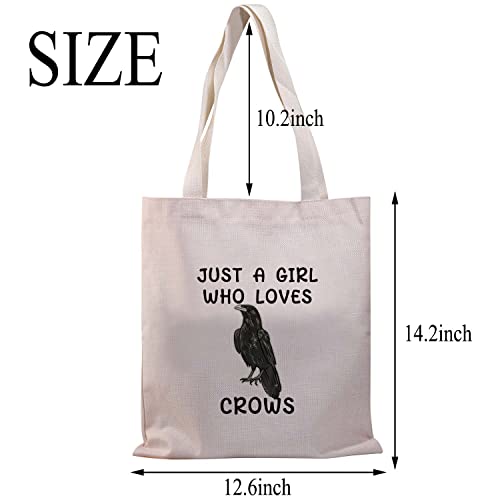 BDPWSS Crow Lover Gift Raven Crow Bird Lover Gift Just a Girl Who Loves Crows Black Crow Tote Bag (Girl loves crows TG)