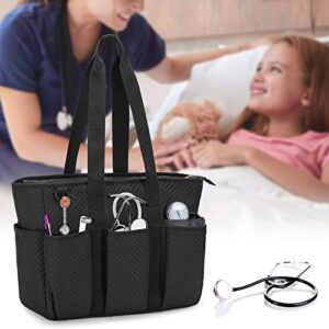 Fasrom Nurse Tote Bag for Work Nurses, Clinical Bag for Nursing School Students and Home Health Care Staff, Black (Empty Bag Only)