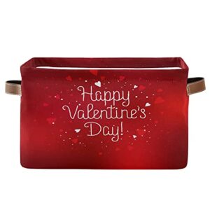 wellday 1pcs storage basket valentine’s day poster large foldable storage bin cube collapsible organizer