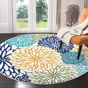 hebe boho round rug for bedroom 4′ circle bathroom rug washable mandala accent throw rugs non-slip soft floor mat for entryway living room sofa kids room nursery