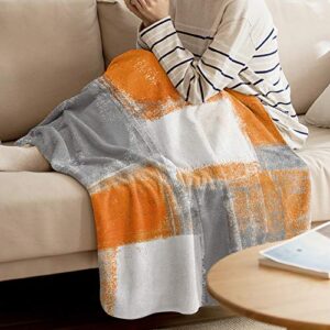 Modern Art Artwork Throw Blanket Fuzzy Plush Blanket Flannel Bed Blanket Burnt Orange and Grey Modern Art Artwork Lightweight Throw Blanket for Couch Sofa Bed 40"x50"-Modern Art Pattern Collection