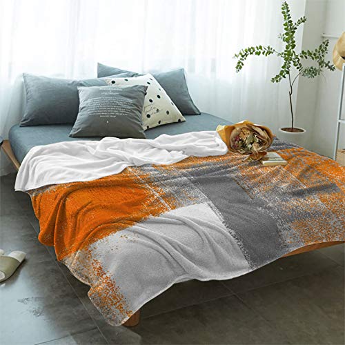 Modern Art Artwork Throw Blanket Fuzzy Plush Blanket Flannel Bed Blanket Burnt Orange and Grey Modern Art Artwork Lightweight Throw Blanket for Couch Sofa Bed 40"x50"-Modern Art Pattern Collection