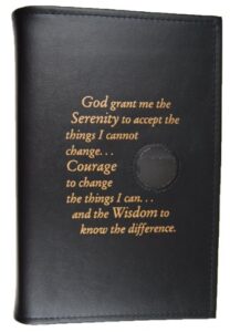 culver enterprises alcoholics anonymous aa big book large print cover serenity prayer medallion holder black