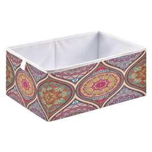 Kigai Bohemian Mandala Cube Storage Bins - 11x11x11 In Large Foldable Storage Basket Fabric Storage Baskes Organizer for Toys, Books, Shelves, Closet, Home Decor