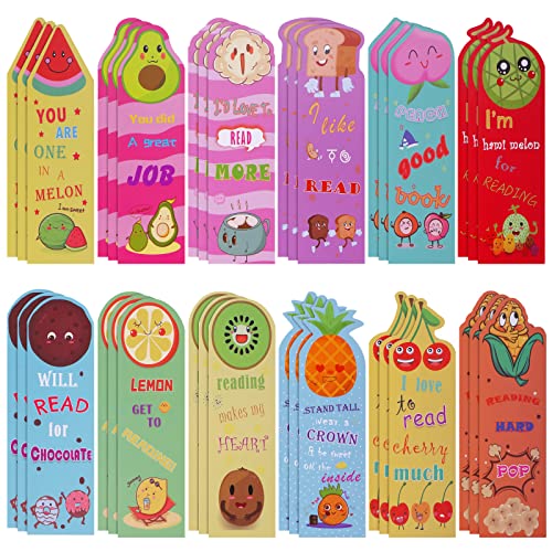 36 Pieces Fruit Scented Bookmarks, Bookmarks for Kids Scratch and Sniff Bookmarks Fun Classroom Bookmarks for Students Teens Food Lovers Tudents Classroom Stationery Supplies (12 Styles)