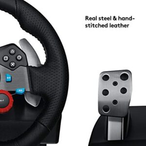 Logitech G29 Driving Force Racing Wheel and Floor Pedals, Real Force Feedback, Stainless Steel Paddle Shifters, Leather Steering Wheel Cover, Adjustable Floor Pedals, EU-Plug, PS4/PS3/PC/Mac, Black