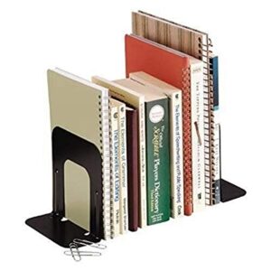 steelmaster deluxe steel bookends, 5 inch backs, 1 pair, 4.69 x 5 x 5.25 inches, black (241005104)