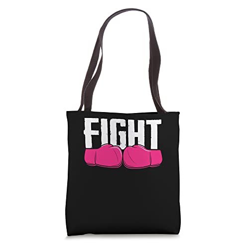 Fight Breast Cancer Awareness Cool Boxing Gloves Warrior Tote Bag