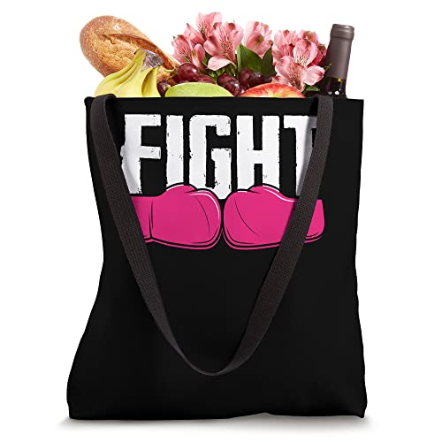 Fight Breast Cancer Awareness Cool Boxing Gloves Warrior Tote Bag