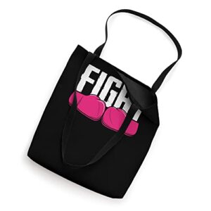 Fight Breast Cancer Awareness Cool Boxing Gloves Warrior Tote Bag