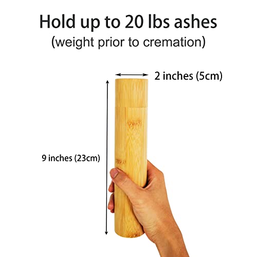 Set of 4 Small Bamboo Scattering Urn Tube for Human Ashes, ECO & Biodegradable Friendly Mini Bamboo Spreading Cremation Tube Urn for Adult Male Female Ashes