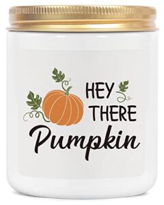 christmas gifts for women – christmas candle, hey there pumpkin candle, christmas decoration for parties, bars, indoor and patio, lavender scented candle for christmas home decor, pumpkin candle