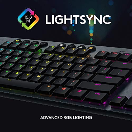 Logitech G815 RGB Mechanical Wired Gaming Keyboard - Clicky - Black (Renewed)