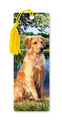 Dimension 9 3D Lenticular Bookmark with Tassel, Golden Retriever, Pet Breed Series (LBM042)