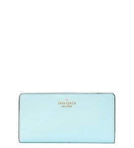 kate spade new york darcy large slim bifold leather wallet in blue glow/gold