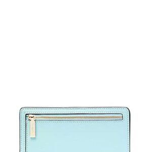 Kate Spade New York Darcy Large Slim Bifold Leather Wallet In Blue Glow/Gold