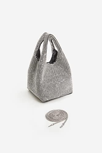 BABEYOND Women's Sparkly Clutch Evening Bags Glitter Rhinestone (Silver)