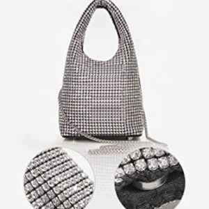 BABEYOND Women's Sparkly Clutch Evening Bags Glitter Rhinestone (Silver)