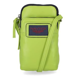 nautica marina crossbody cell phone purse wallet wristlet, lime