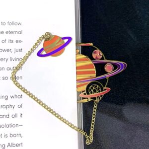 Zllada Metal Bookmark - Unique Space Party Favors - Brass Book Mark Astronaut Toys - Solar System Toys - Planets Toys Space Gifts for Kids - Astronomy Gifts for Men - Solar System Decor for Books