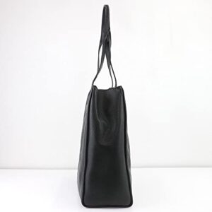 Marc Jacobs H051L01FA21 Black Signature Leather Logo Women's Tote Bag