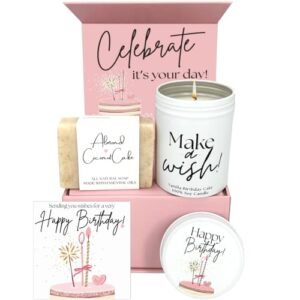 happy birthday gifts for women, birthday box set – birthday candles gifts for her, cute candles gifts for women – gifts for women birthday unique, gift ideas for friend, mom, sister, coworker, female